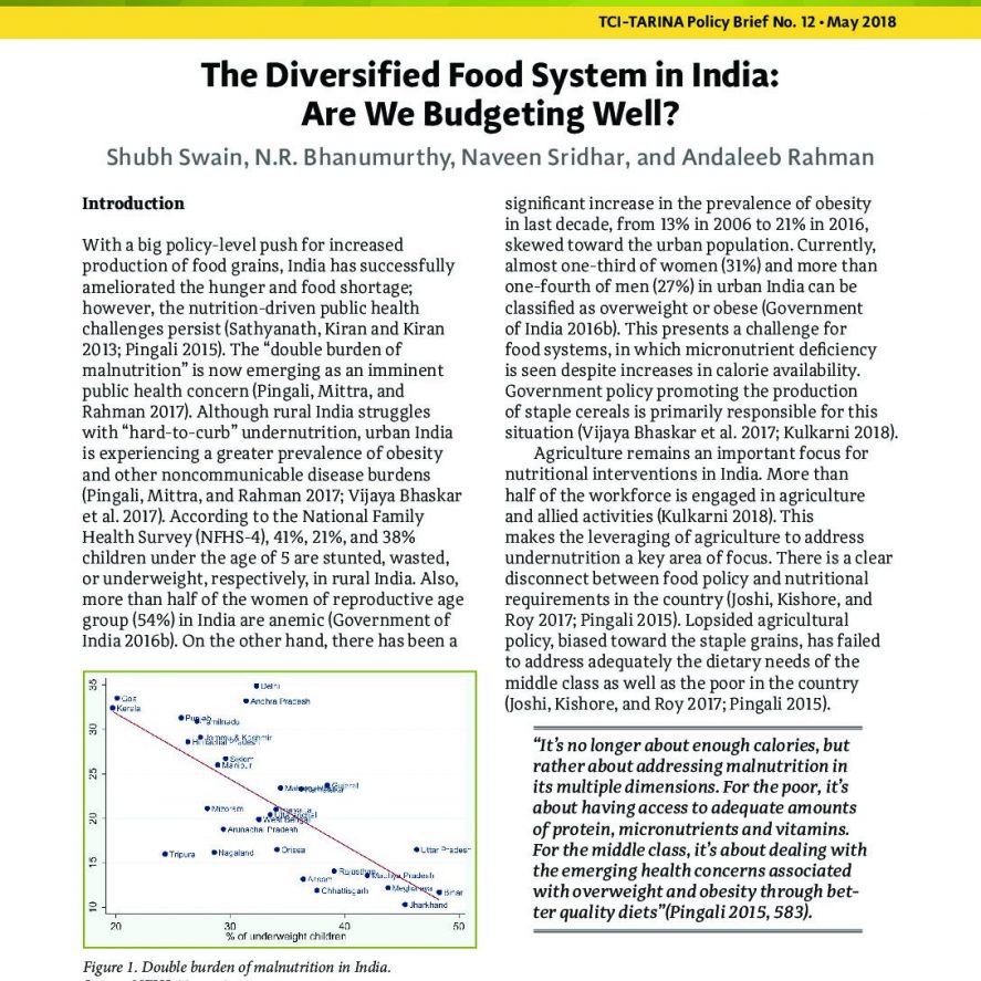 Research area: Agriculture Transformation, Food Systems & Nutrition ...