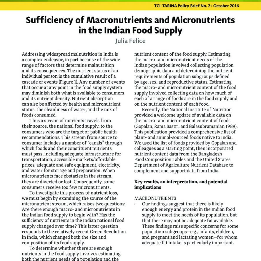 Research area: Agriculture Transformation, Food Systems & Nutrition ...